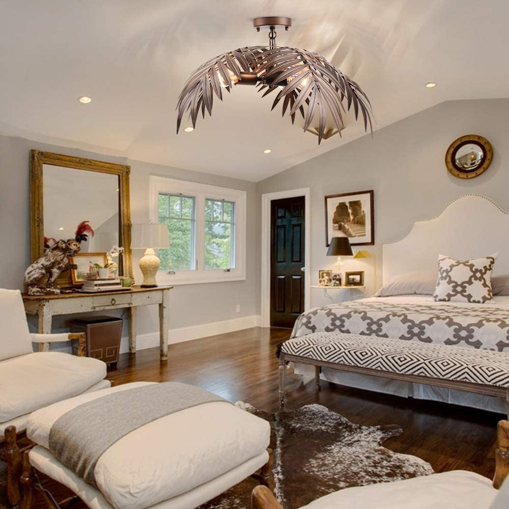 Vintage Tropical Coconut Leaves Chandelier Unique Rustic Tree Lights L – Pattan Australia