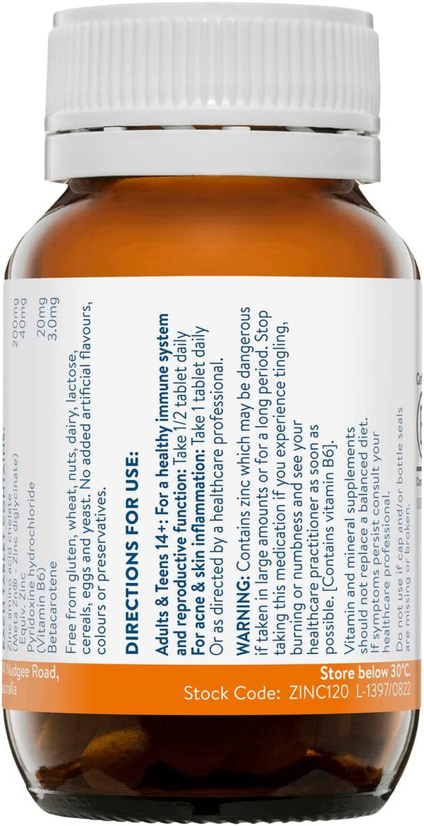 Mega Zinc 40Mg 120 Tablets – Pattan Australia