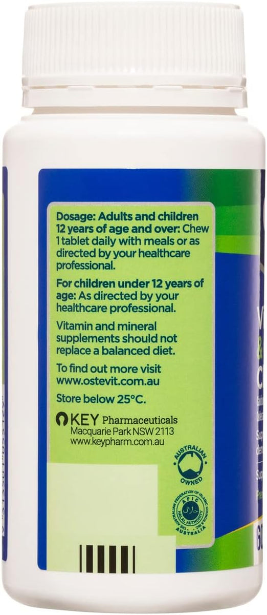 and Calcium One-A-Day Vitamin D3 60 Chewables Tablets – Pattan Australia