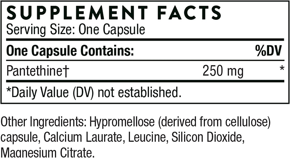 - Pantethine - Vitamin B5 (Pantothenic Acid) Supplement in Its Active ...