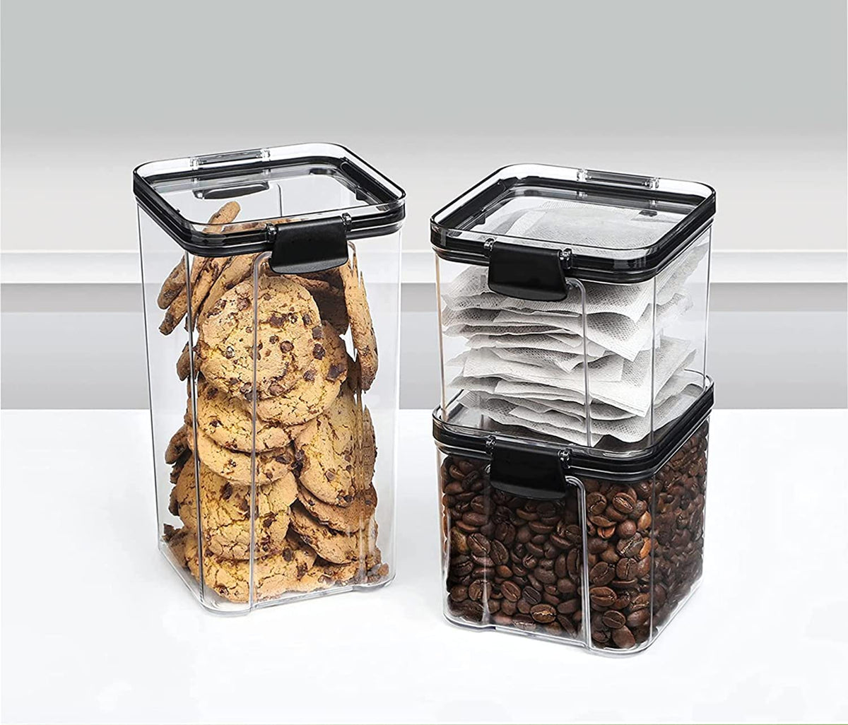 Pantry Storage Containers Set of 3, Airtight Food Storage Container ...