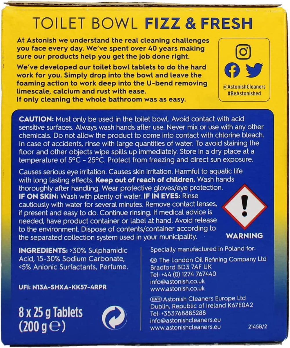 Toilet Bowl Fizz and Fresh Lemon Splash Tablets 8 Pack - Pattan ...