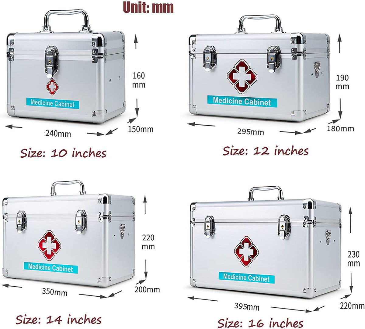 Medical Storage Box,With Two Safety Locks,Portable Storage Travel Kit ...
